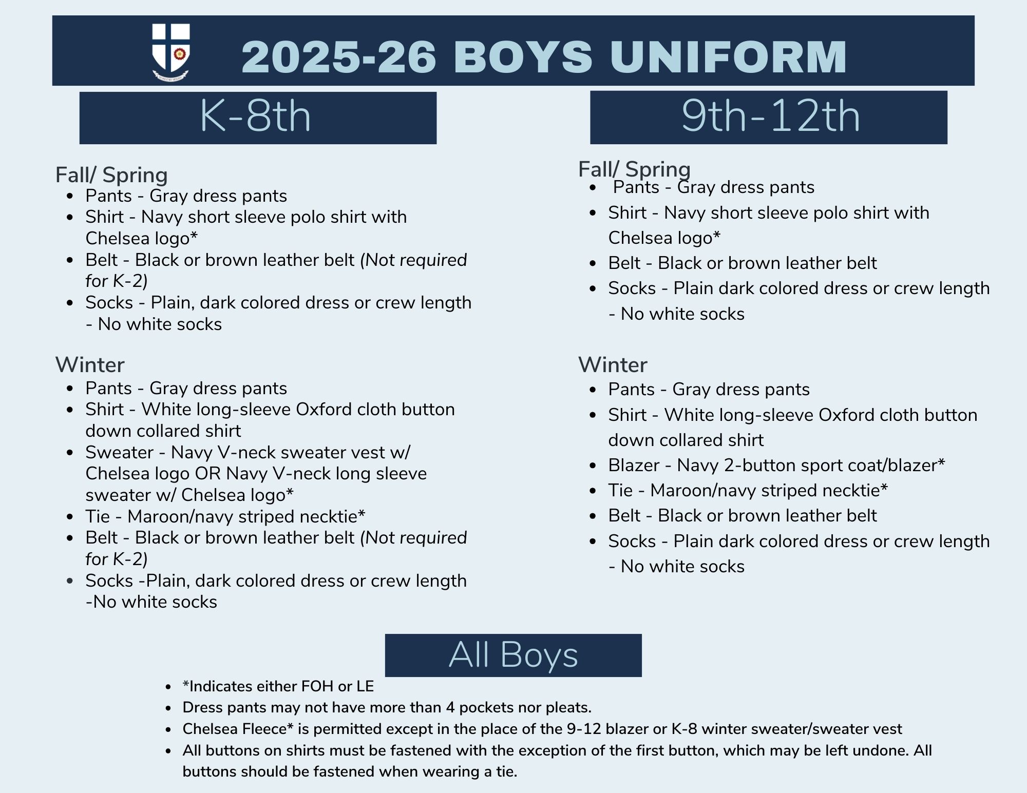 Uniforms - Chelsea Academy