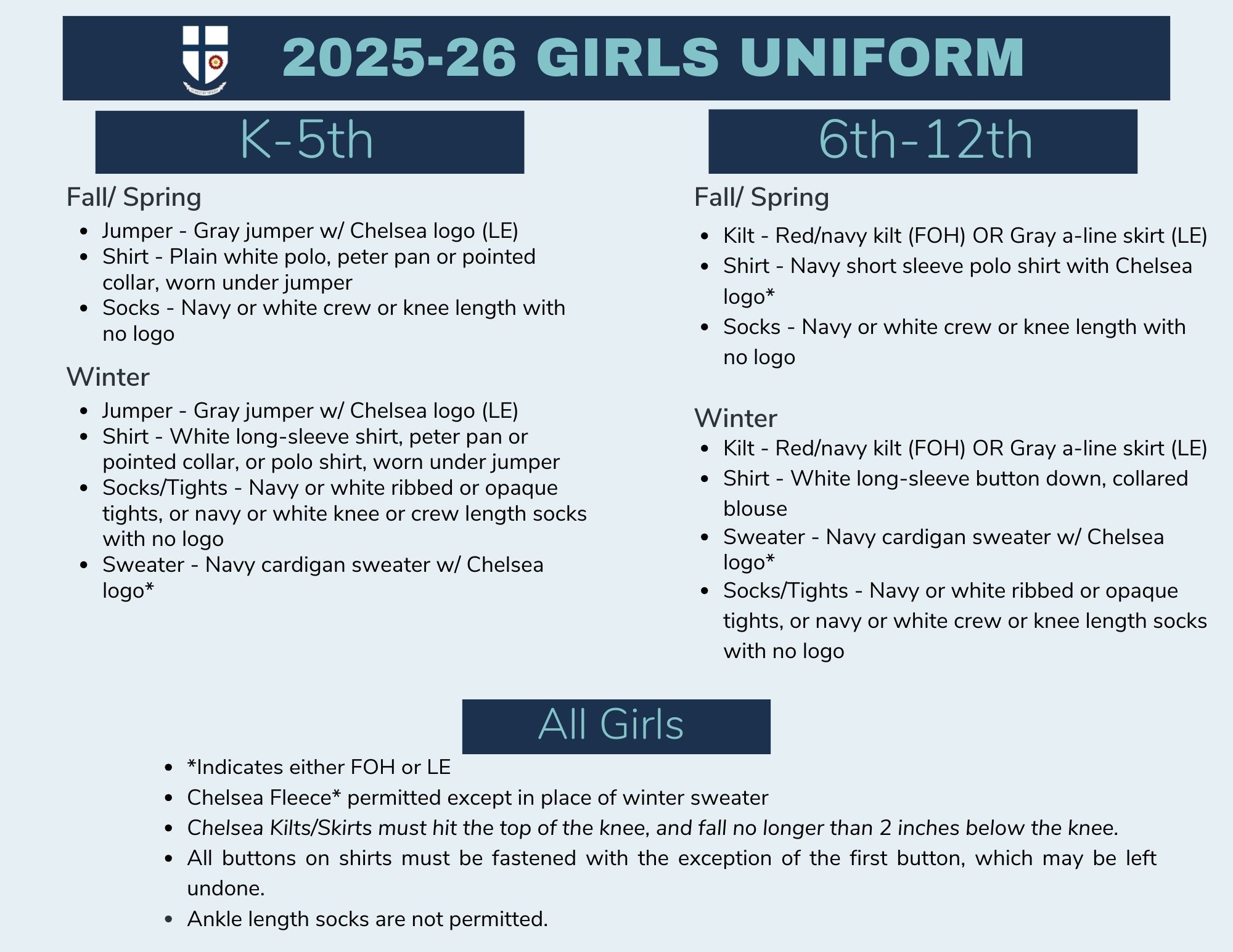 Uniforms - Chelsea Academy